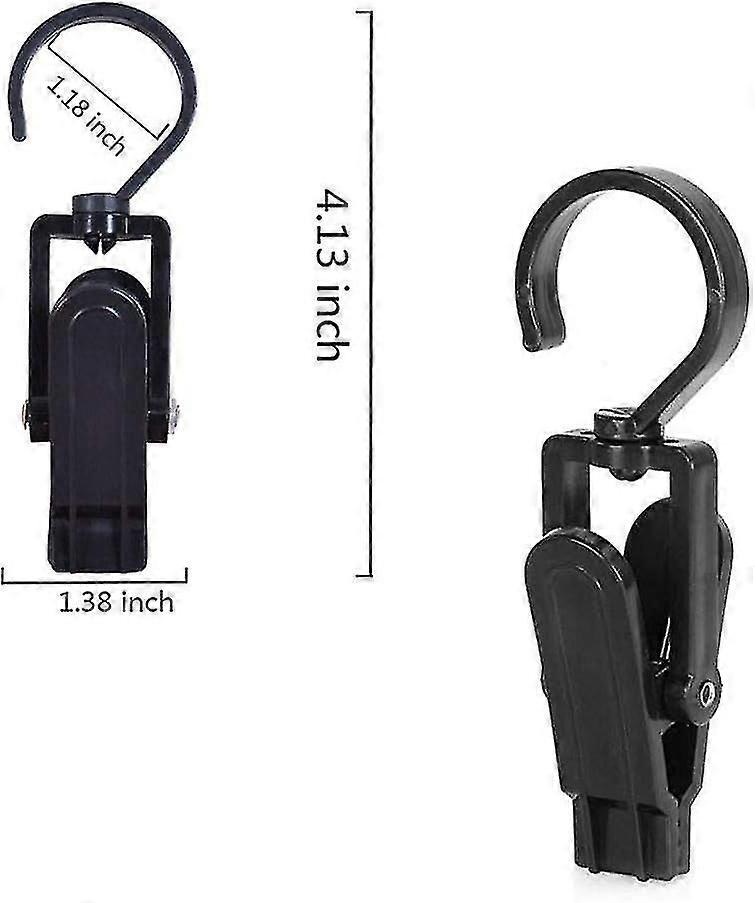 12pcs White Plastic Portable Strong Swivel Hook Multi-functional Clips ...