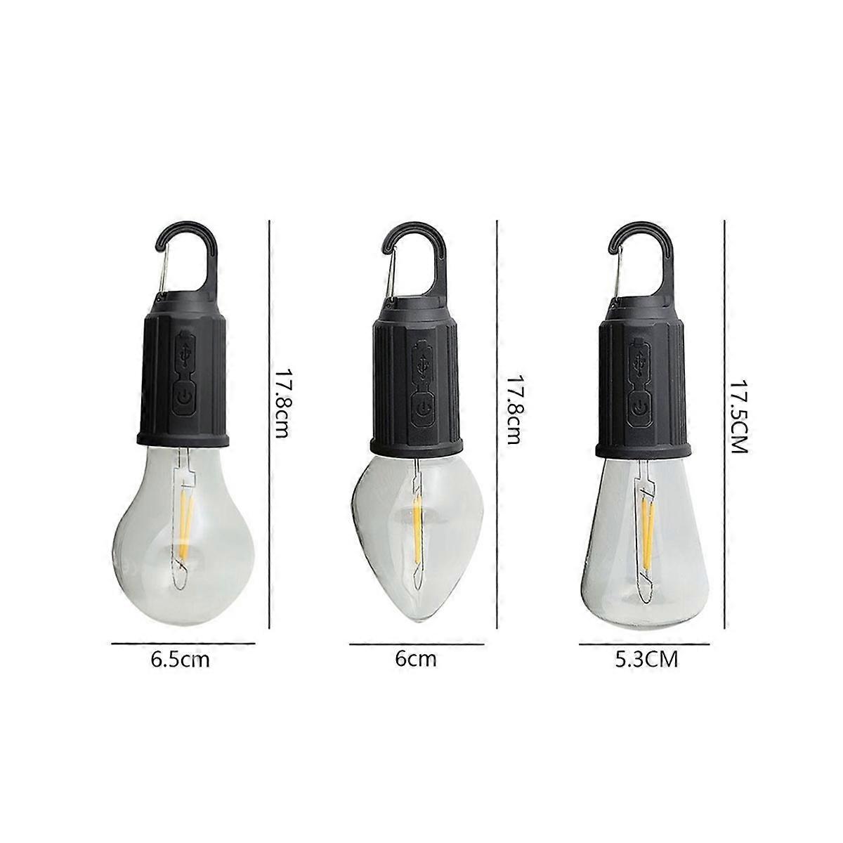 Outdoor LED String Light with Hook 400MAh Type-C USB Bulb 3 Modes ...