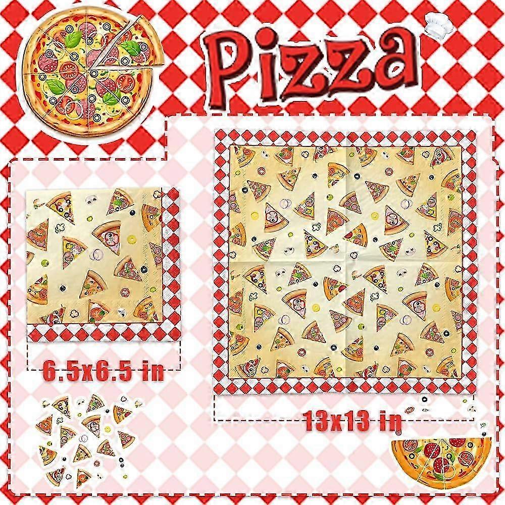 40-Piece Pizza-themed Dessert and Birthday Napkins Celebrating Love for ...