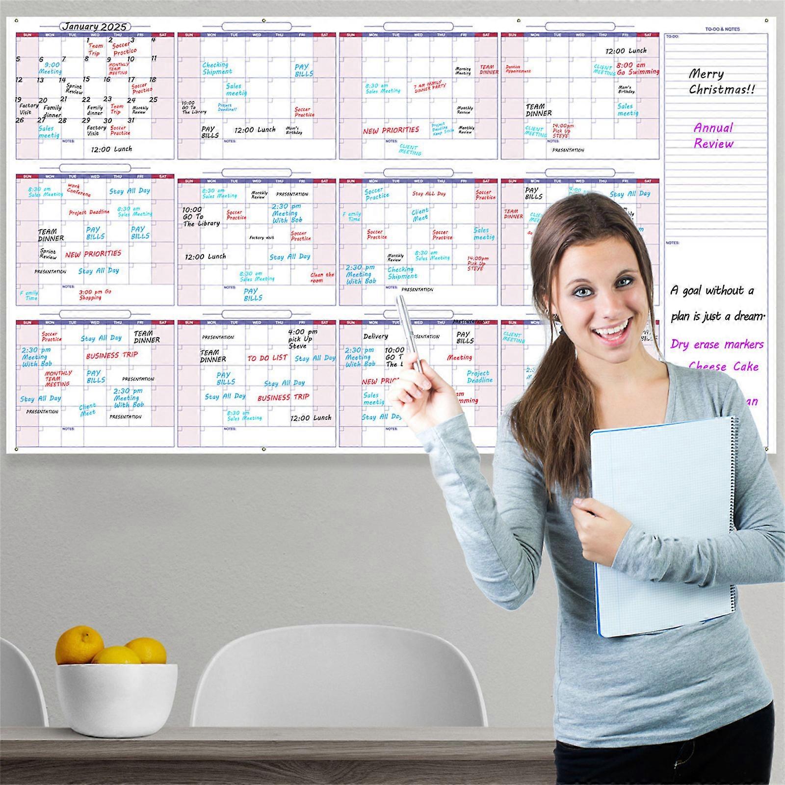 2026 Wall Calendar Yearly Planner Reusable Erasable Calendar 2026 Home ...