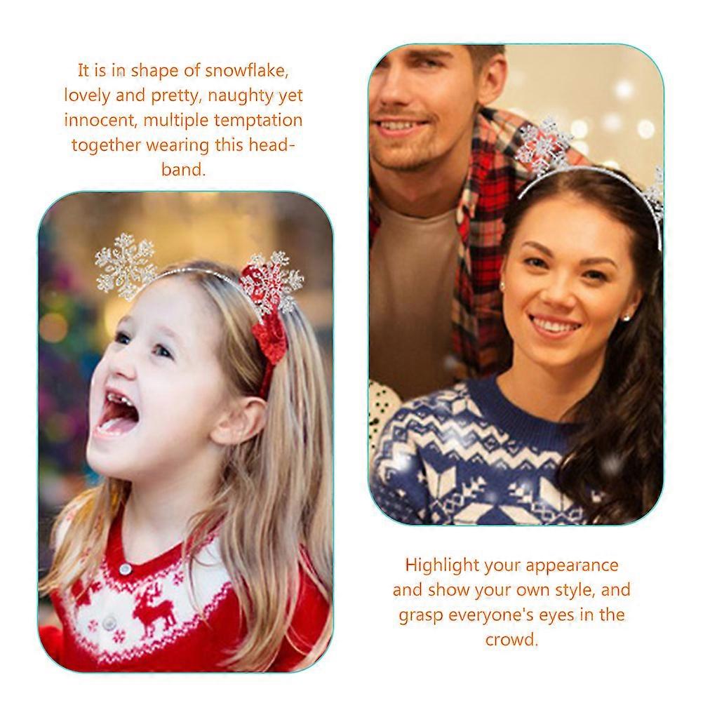 Christmas Snowflake Headbands 5Pcs White for Christmas Holiday Headband ...