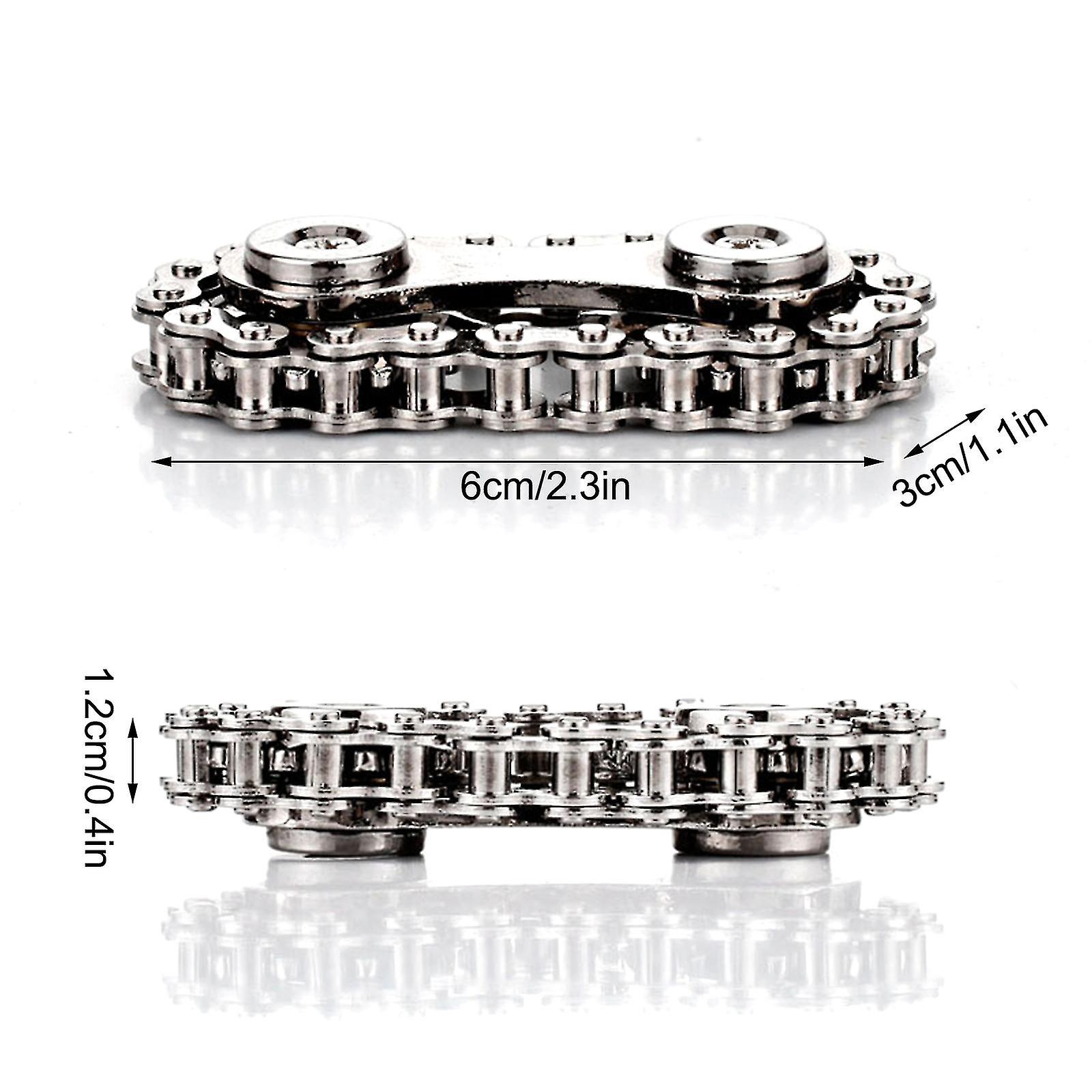 Toy Bike Chain Gear Fidget Spinner Fingertip Gyro Pressure Relief Gold ...