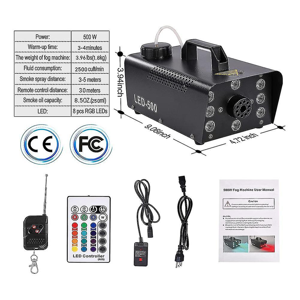 Stage Smoke Machine With 8 Led Lights 16 Colors Effect Fog Machine ...