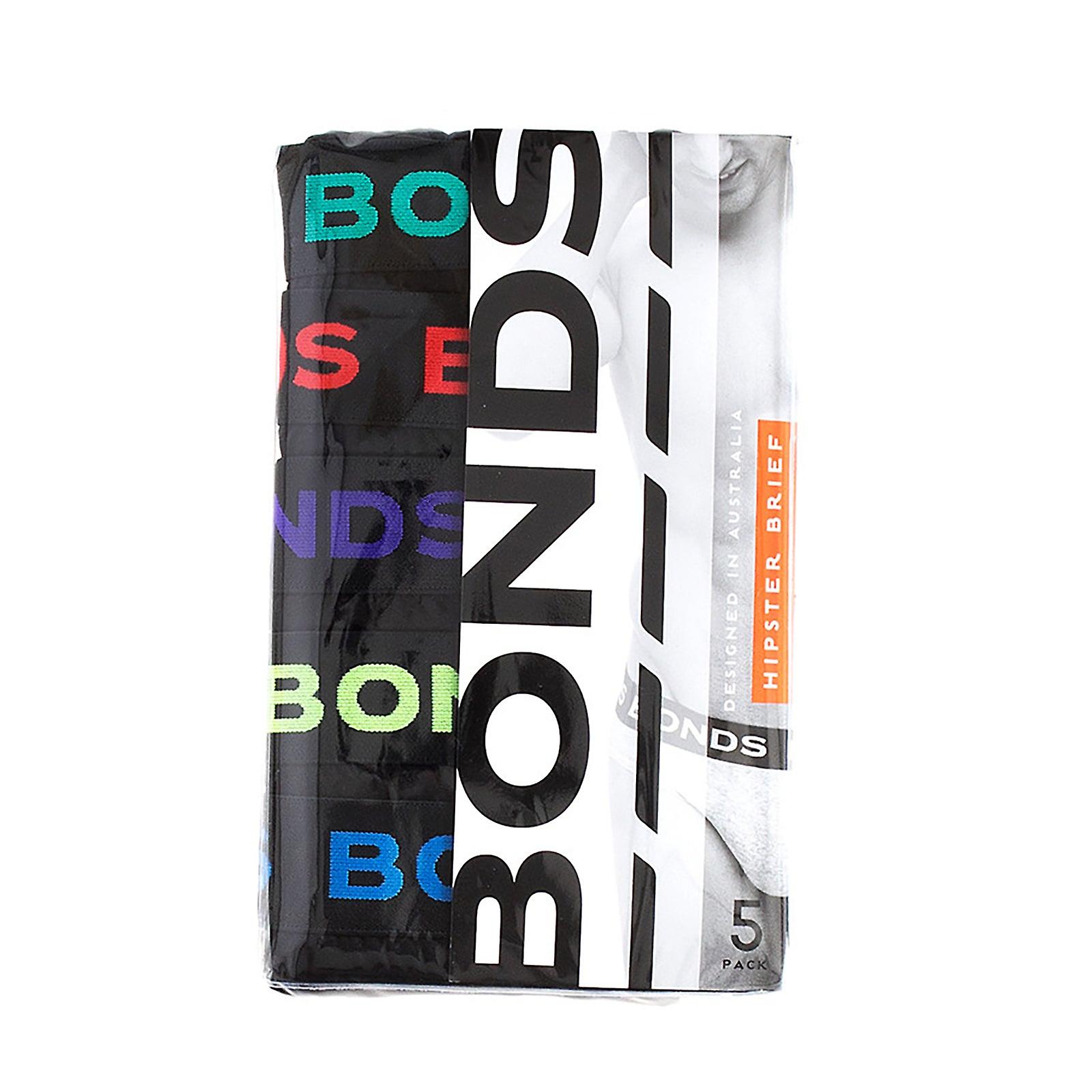 Bonds 5 Pack Mens Assorted Black Cotton Hipster Briefs Comfy Undies ...