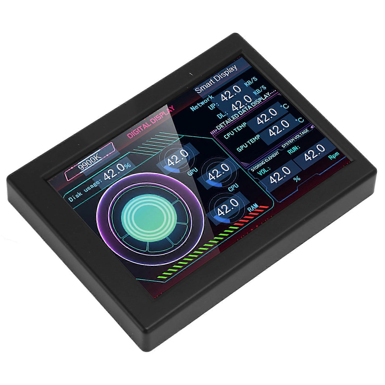 Computer Temp Monitor 3.5 Inch IPS Type C Stepless Dimming Rotating ...