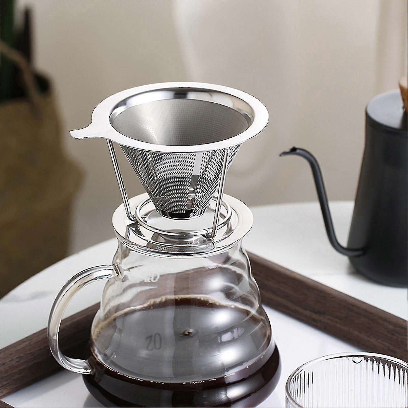 Coffee Filter 304 Stainless Steel Double Layer Fine Mesh Paperless ...