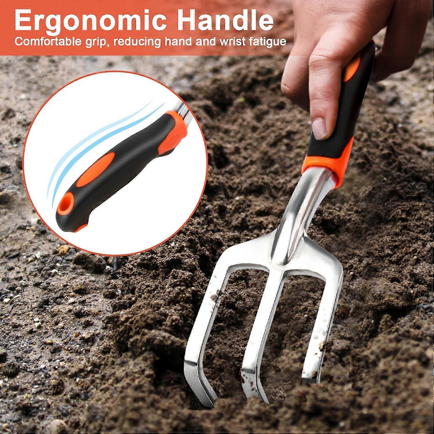 Hand Rake Garden Tool, Heavy Duty Hand Cultivators for Gardening, Small ...