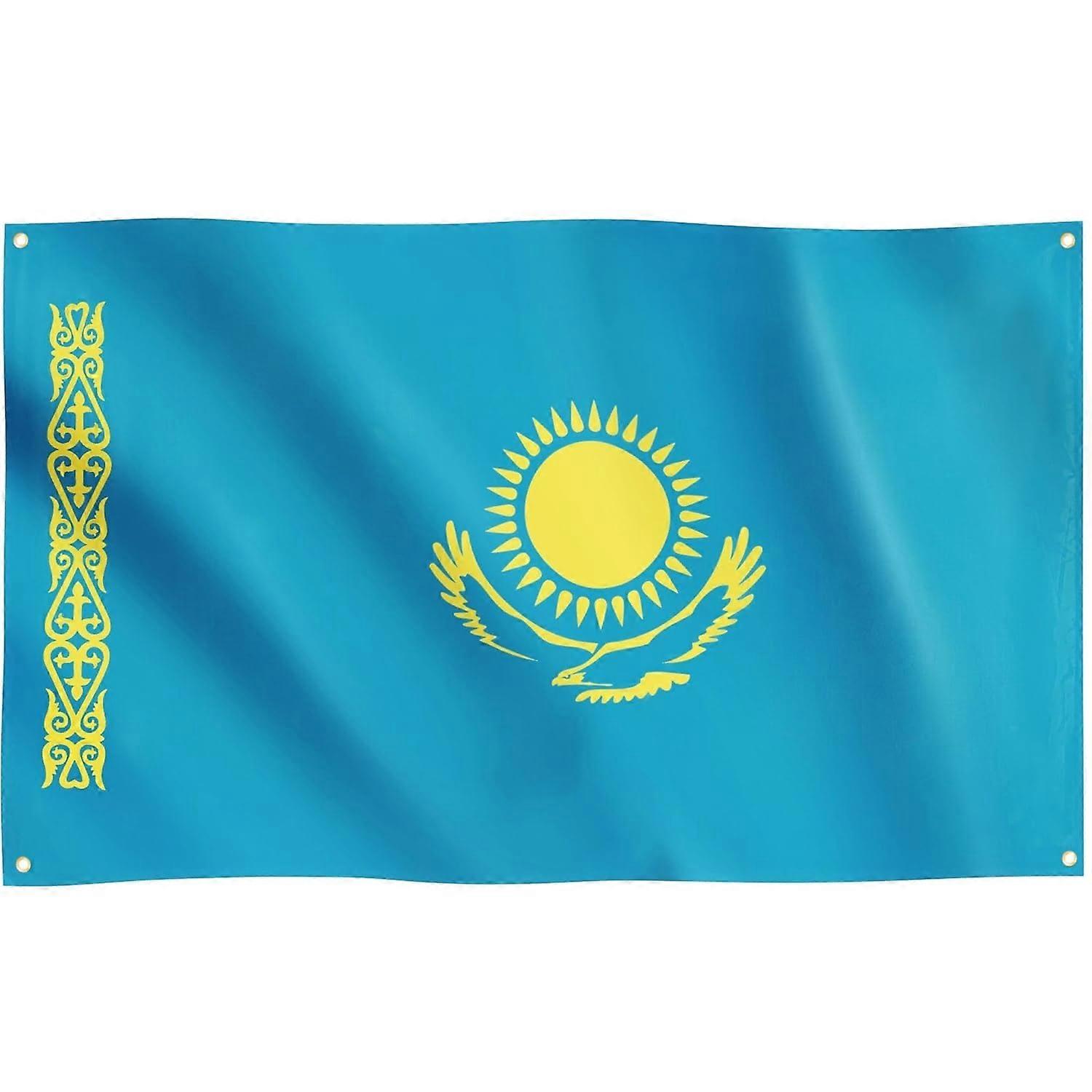 Kazakhstan Flag,Eyelet In Every Corner, Kazakh National Flag, Republic ...