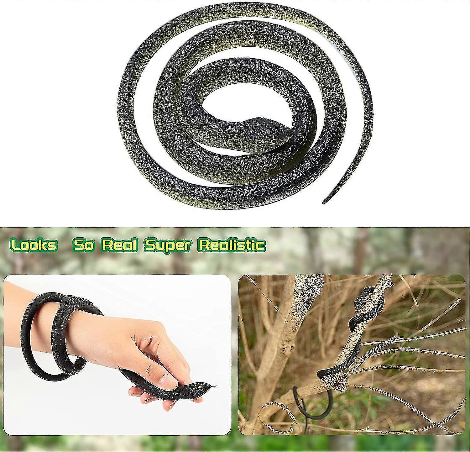 12 Pcs Realistic Rubber Snakes, Assorted Sizes Plastic Fake Snakes ...