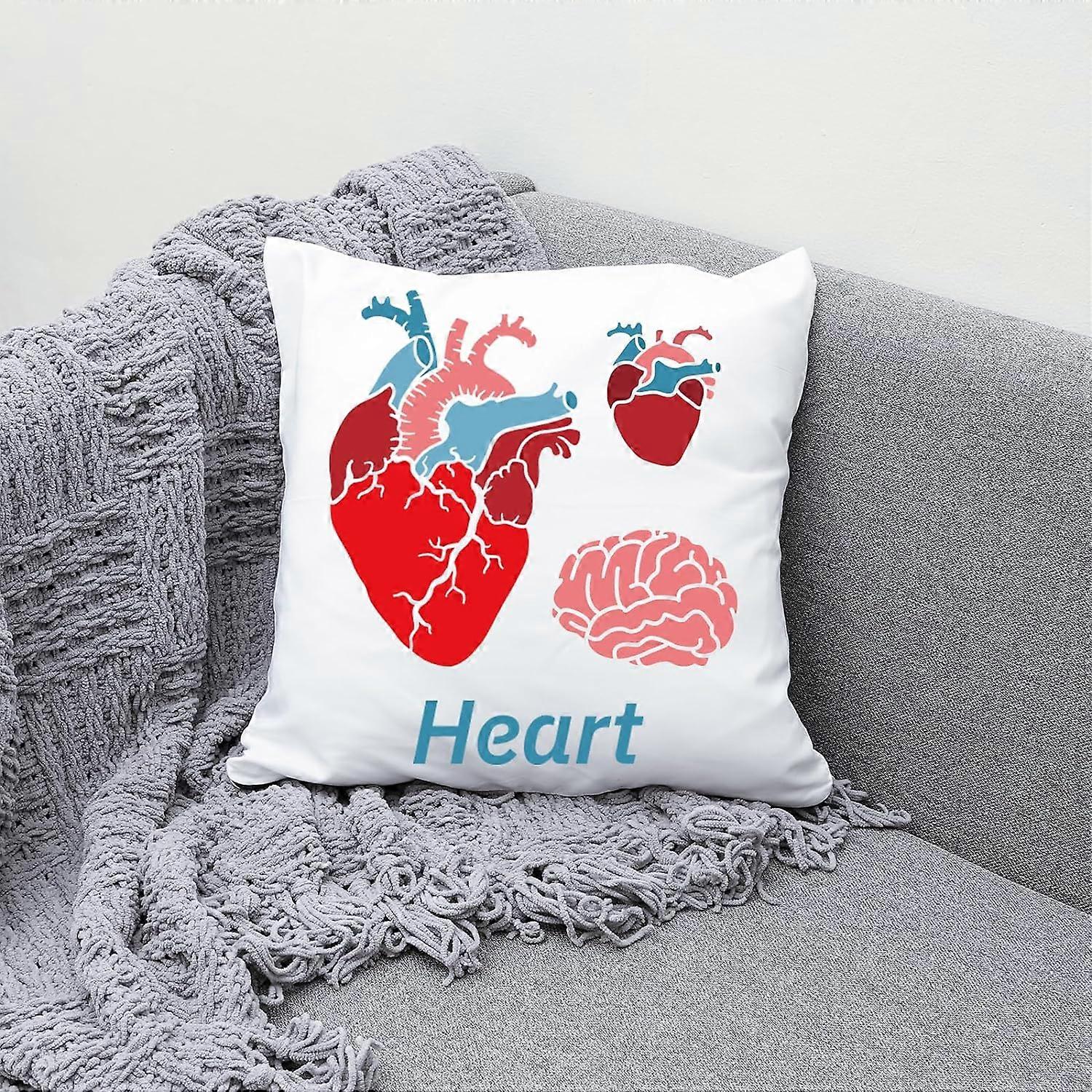 Heart Brain Stencils Heart Anatomical Stencil Heart Stencil Template ...