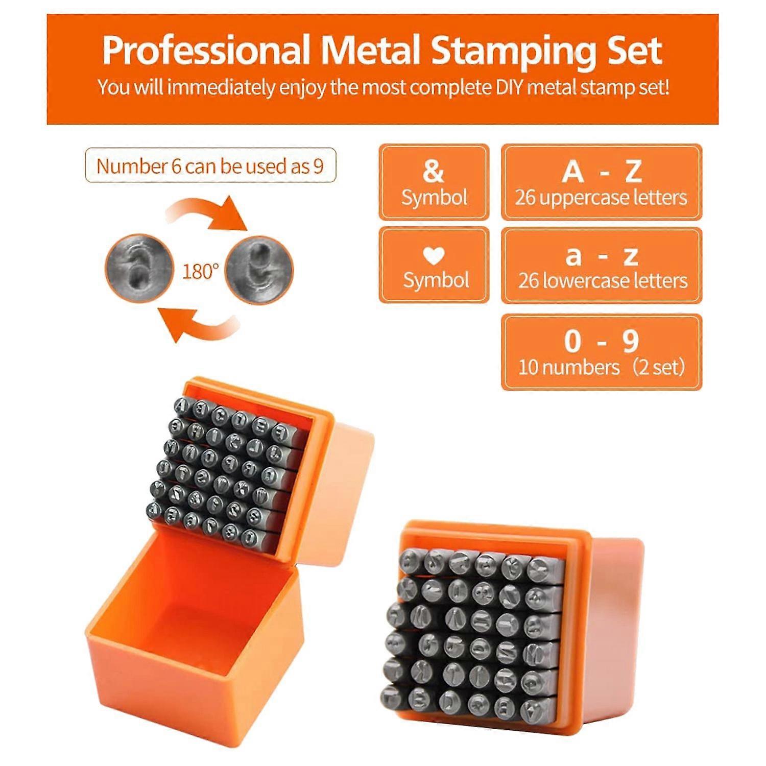 Metal Stamping Kit, 74 Pcs 0.3cm Art Font Uppercase and Lowercase ...