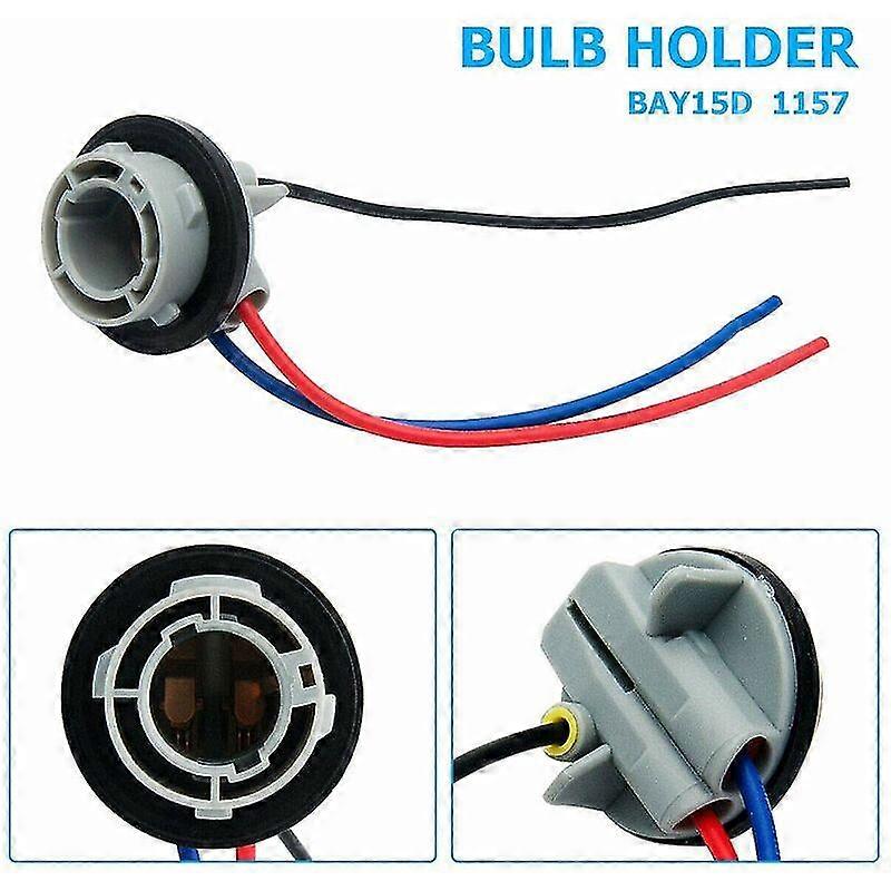 2024 2 Pack 1157 Bay15d Bulb Socket P21/5w Plastic Brake Light Base Adapter Car Accessories ...