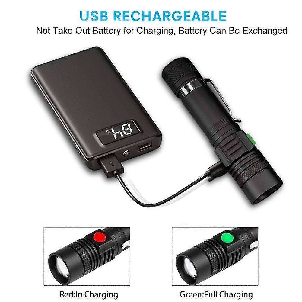 LED Torch Rechargeable, Torch Super Bright USB Rechargeable Torch ...