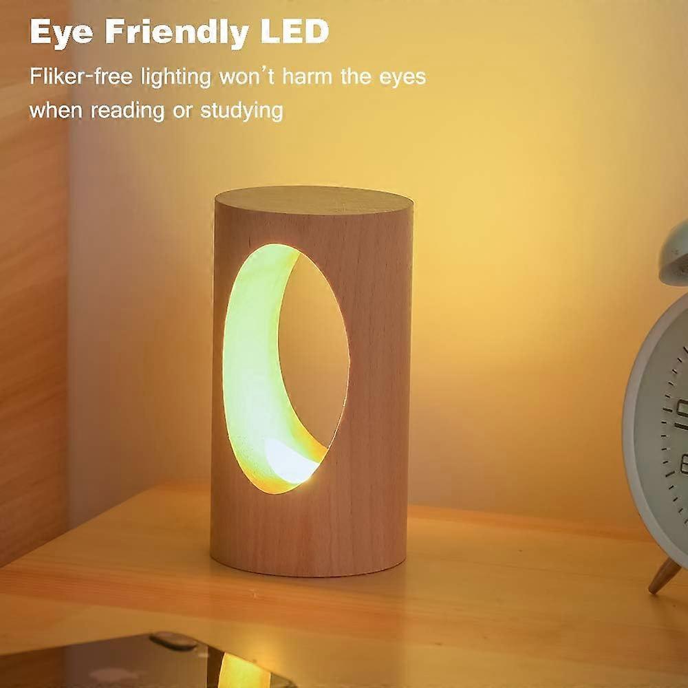 LED Wood Desk Lamp, Bedroom Bedside Night Light, Dimmable Led Lighting, Creative Home Decor ...
