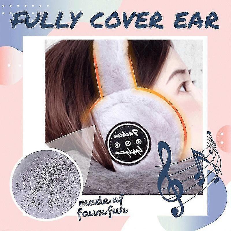 Bluetooth Earmuff Warm Plush Wireless Music Earmuffs Unisex For Women ...