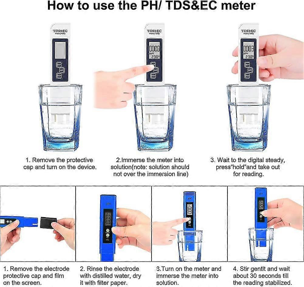 Ph Meter,eletorot 4 In 1 Swimming Pool Ph Tester Electronic Ph Meter ...