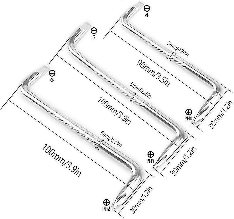 3 Pieces Offset Screwdriver Set with Flat Head Magnetic Screwdriver, Z ...
