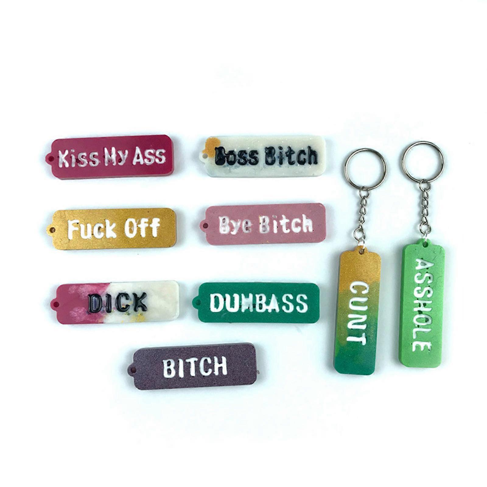 3-piece Set English Alphabet Keychains DIY Epoxy Craft Pendant Jewelry ...
