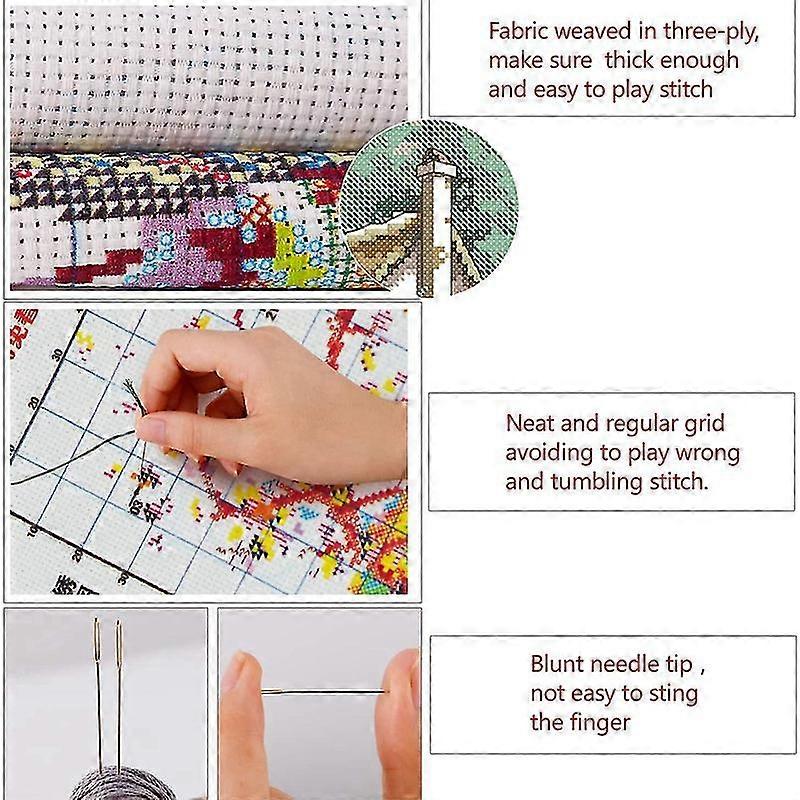 Stamped Kits 14ct Printed Embroidery Cloth Needlepoint Kits Easy ...