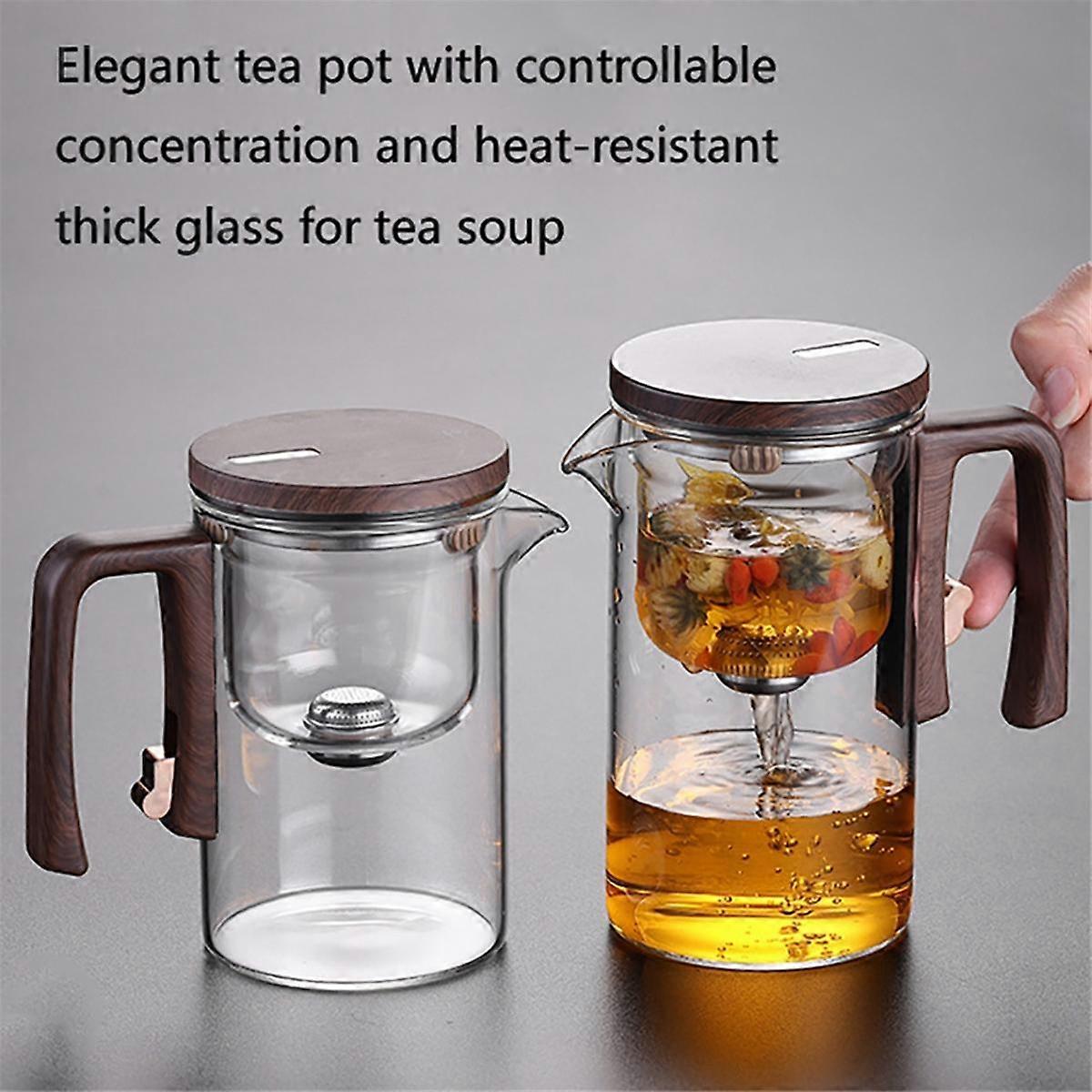 720ML Glass Teapot Water Separation Inner Container One Click Magnetic ...