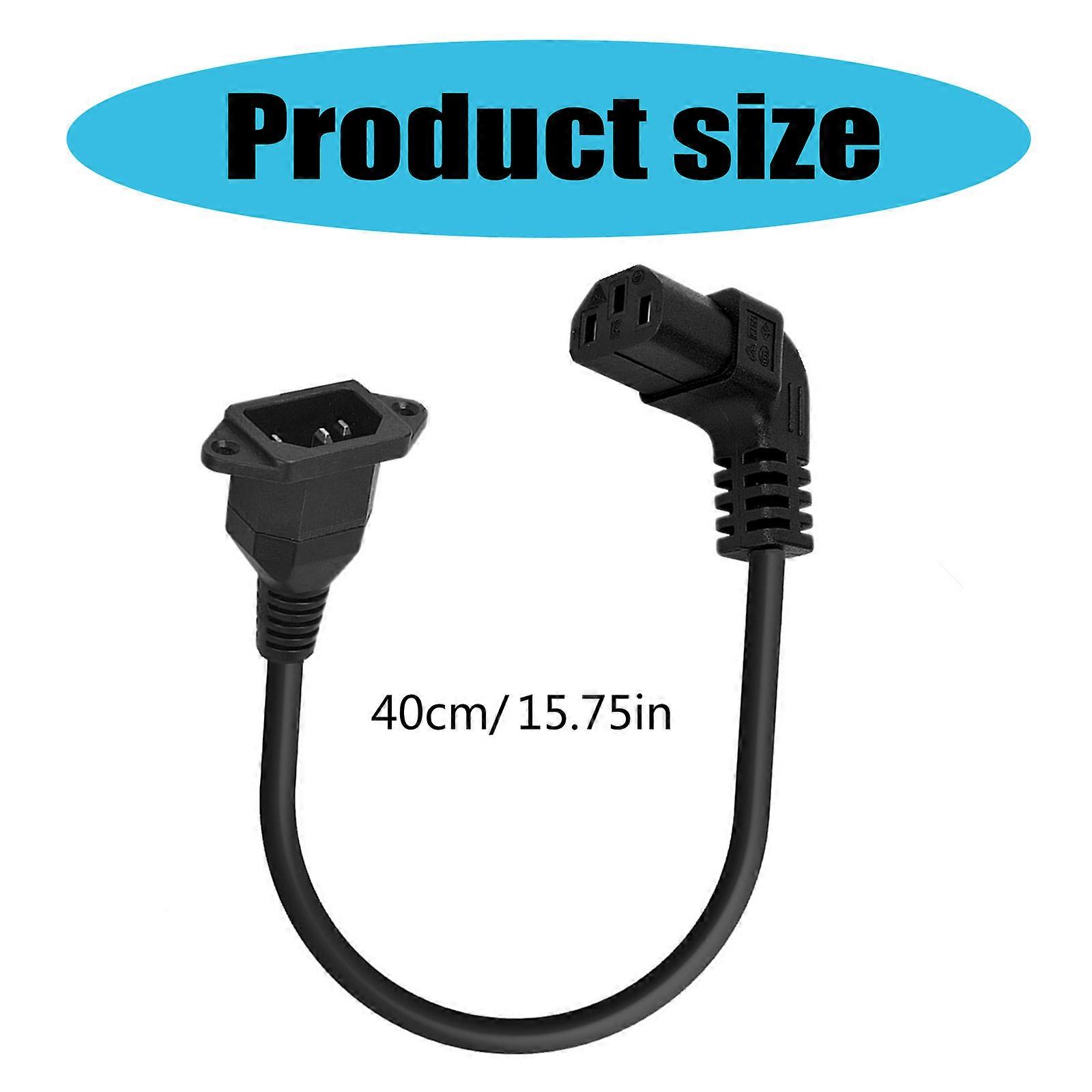 90 Degree IEC320 C13 to C14 Panel Mount Power Cable C13 Female to C14 ...