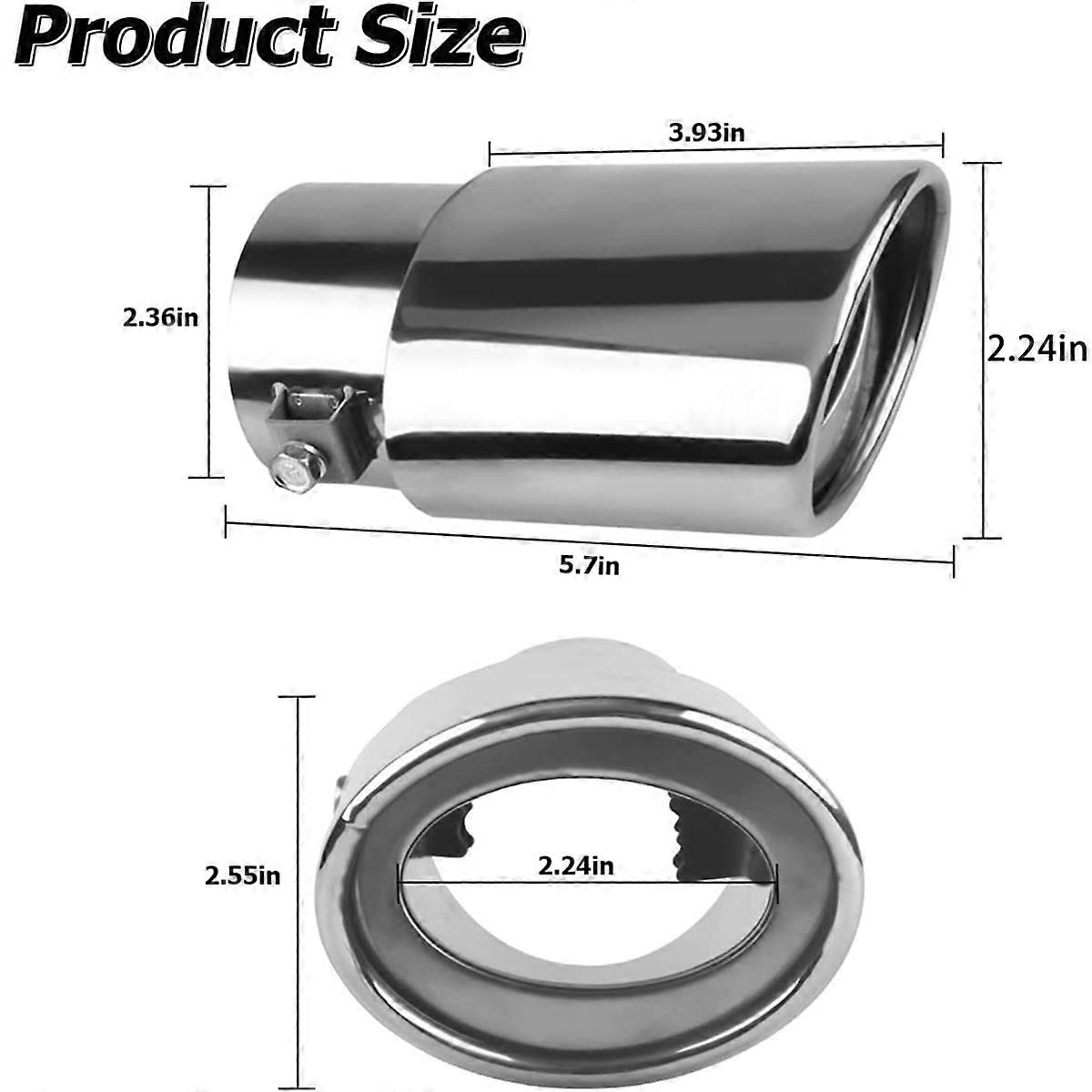 Stainless Steel Car Exhaust Tip, 2.1In To 1.5In Universal Car Exhaust ...