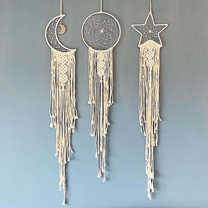 3 Piece Dreamcatcher Macrame Wall Hanging Boho Wall Decor Sun Moon Star ...