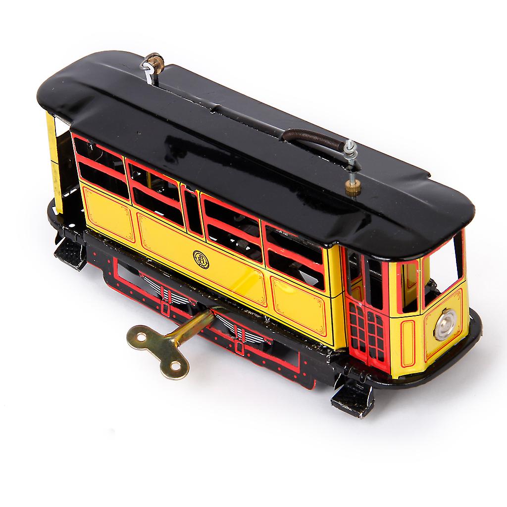 Vintage Tram Trolley Streetcar Tin Toy Collectible Gift w/ Wind-Up Key ...