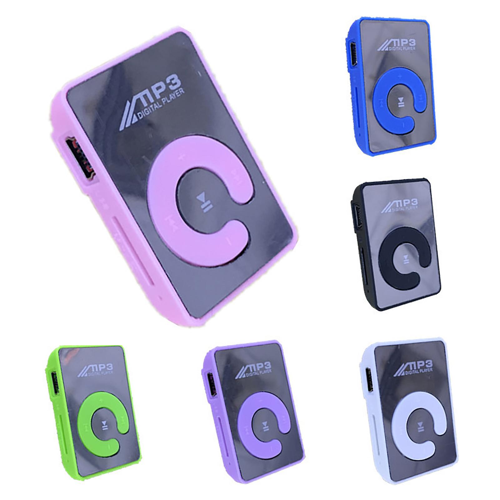 Hiborth Mini MP3 Player Mirror Support TF Card Clip USB Sports Running ...
