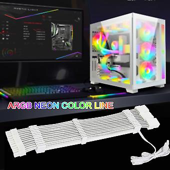 ARGB Neon Color Line White PC Case RGB Cable GPU 3X8Pin Streamer ...