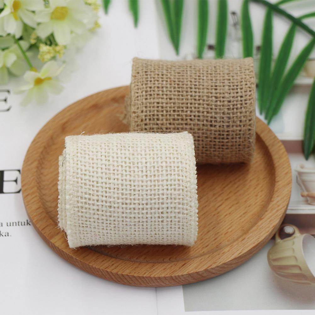 2m Rustic Natural Jute Hessian Burlap Ribbon Roll Sewing Packaging DIY ...