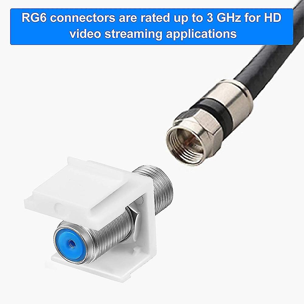 10-pack Coax Jack Insert,f-type Rg6 Cable Extender Female To Female For ...