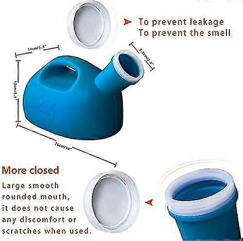 Men Urinal With Lid 2000ml/66oz Large Capacity Splash Proof Urine Cups ...