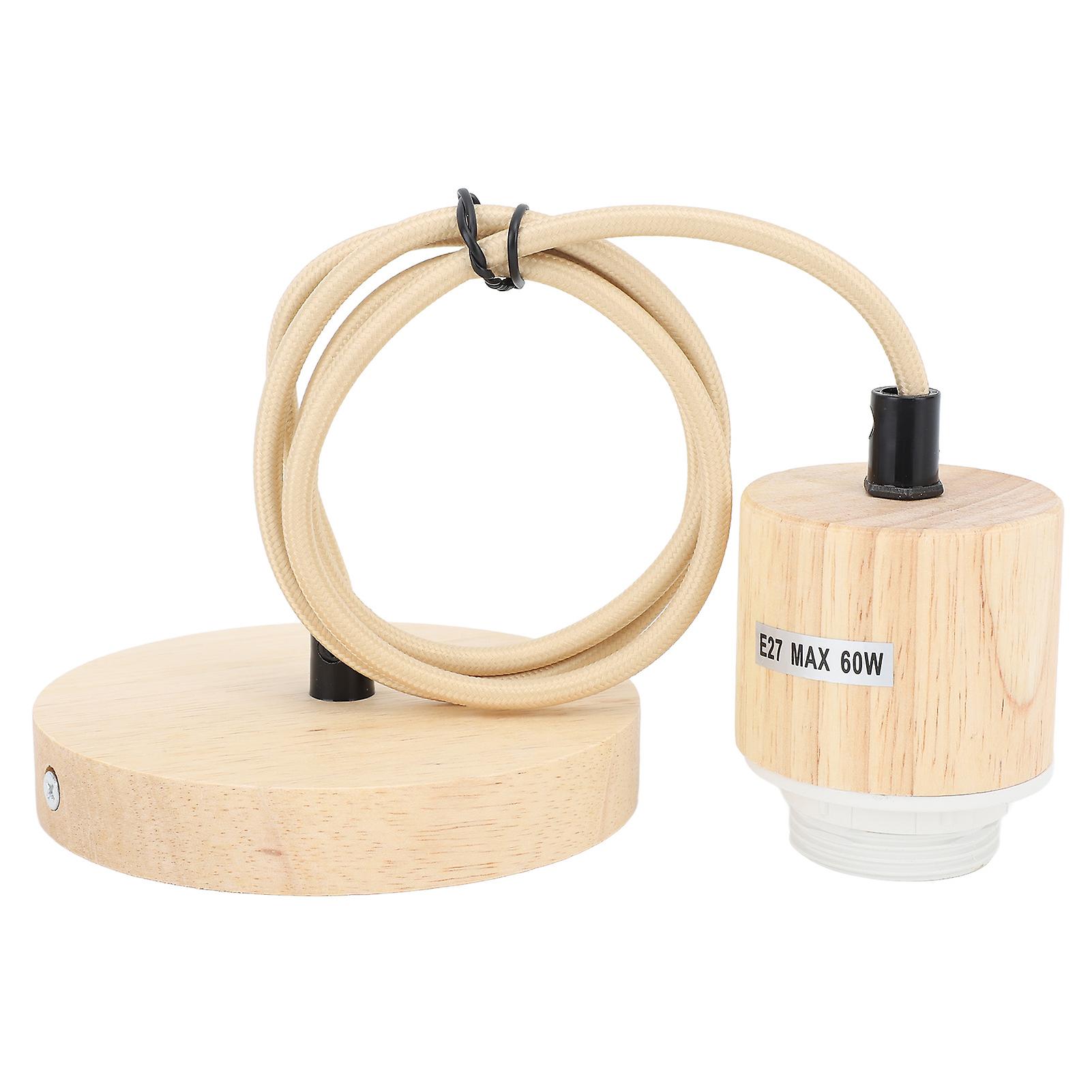 E27 Wooden Pendant Light Bulb Holder Vintage Lighting Accessory Wooden ...