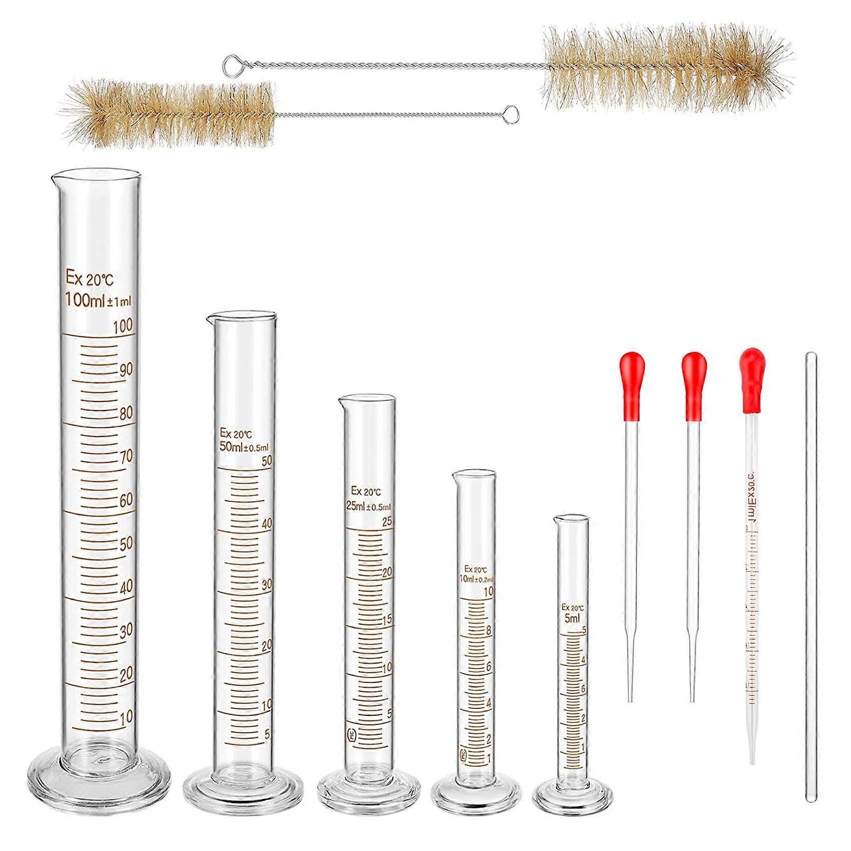 Glass Graduated Measuring Cylinders Set,Premium Borosilicate Cylinders ...