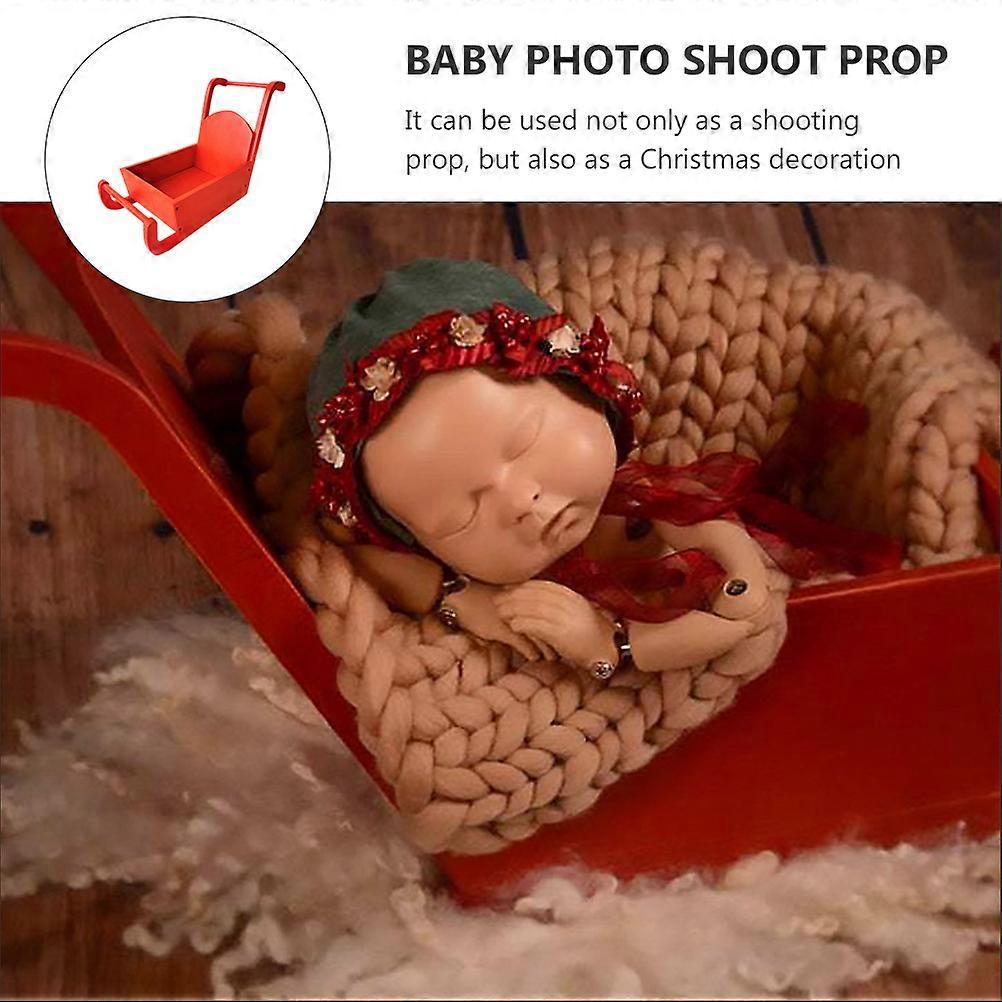 1Pc Newborn Photography Prop Baby Photo Shoot Christmas Sled Prop (Red ...