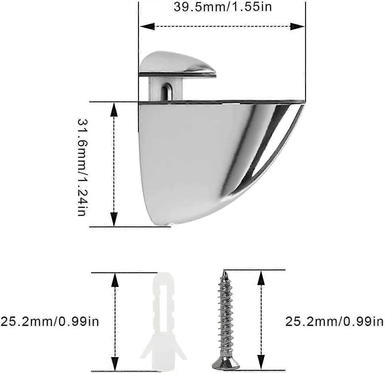 Glass Shelf Wall Brackets, 2 Adjustable Wall Mounted Glass Clamps with ...