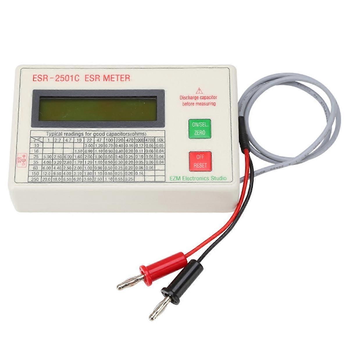 New ESR2501C Capacitor ESR Tester Test in Circuit Capacitance Meter ...