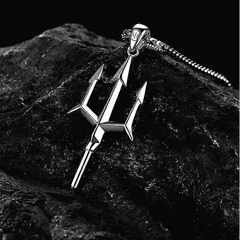 Classic Fashion Trident Pendant Necklace for Men Simple High Quality ...