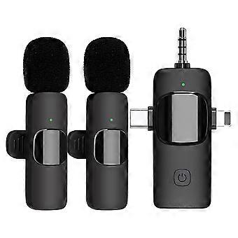 3-In-1 Wireless Lavalier Microphone for Mobile Phone Camera Computer ...