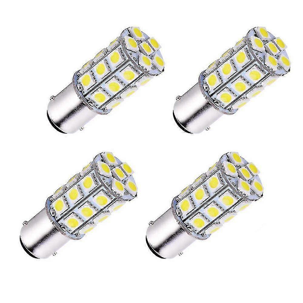 4-pack Ba15d 5050 27-smd Led Super White Car Marine Boat Rv Camper ...