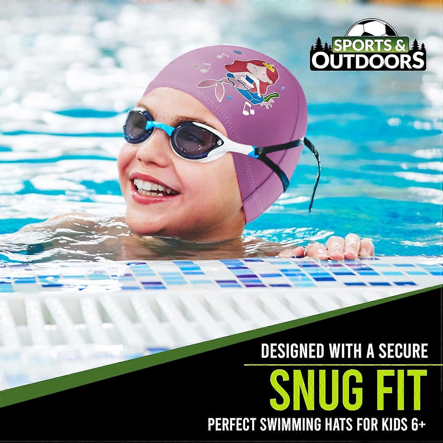 1pk Kids Swimming Cap Girls | Pink Swimming Cap Kids 6-14 Girls | Kids ...