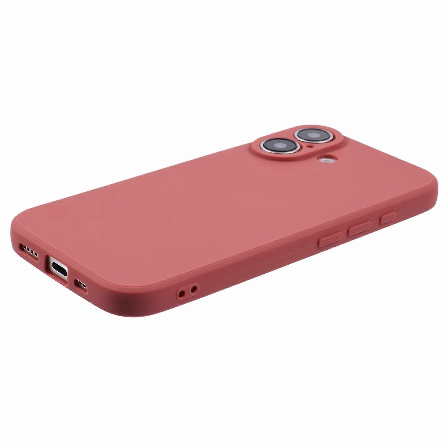 For iPhone 16 Case Precise Cut-Outs Straight Edge TPU Shockproof Phone Cover - Red | Fruugo UK
