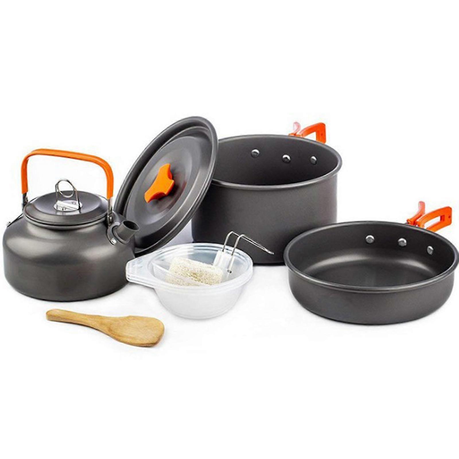 Camping Cookware Set, Hard Anodized Aluminum Outdoor Pots And Pans ...