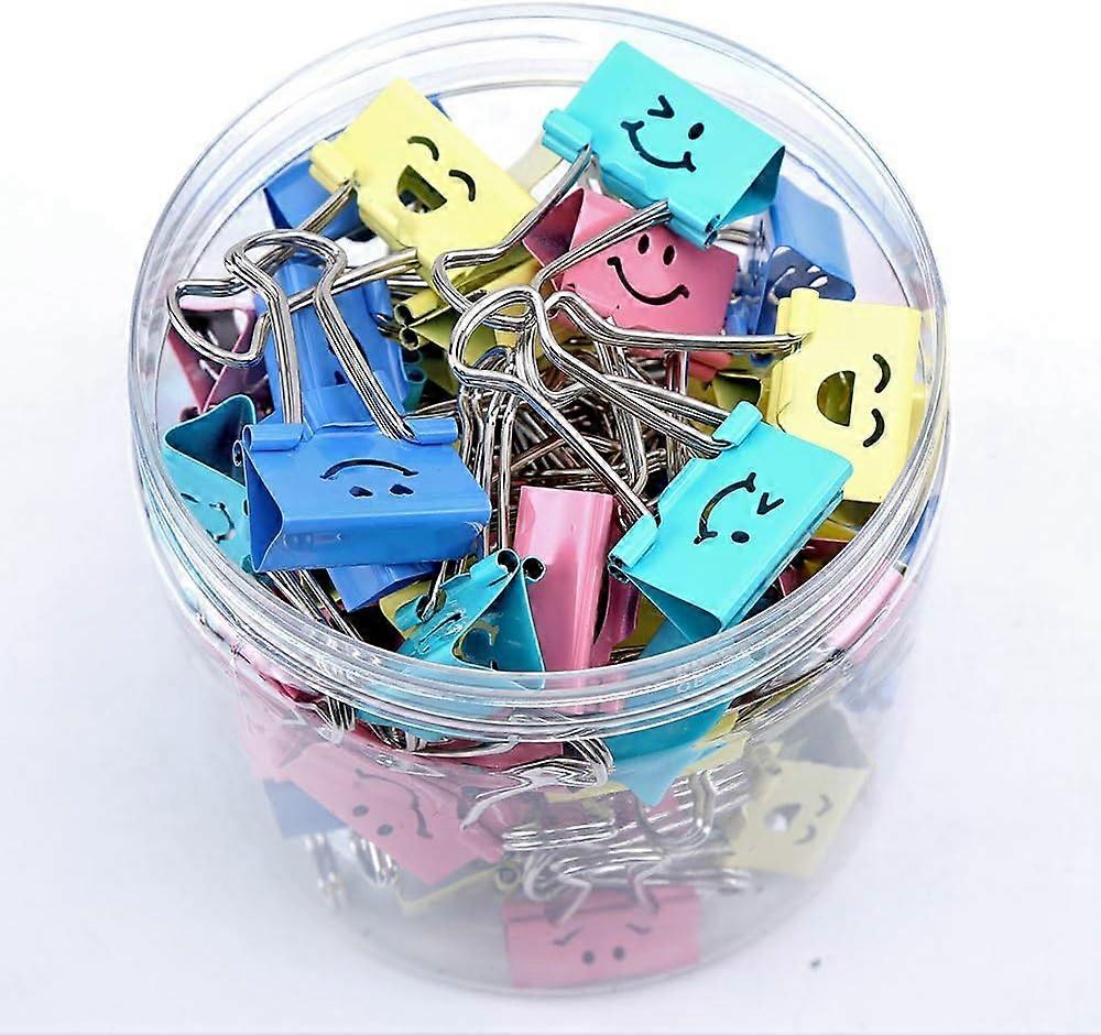 Binder, Colorful Cute Cutout Smiley Clips, 48 Pieces Medium, Perfect ...