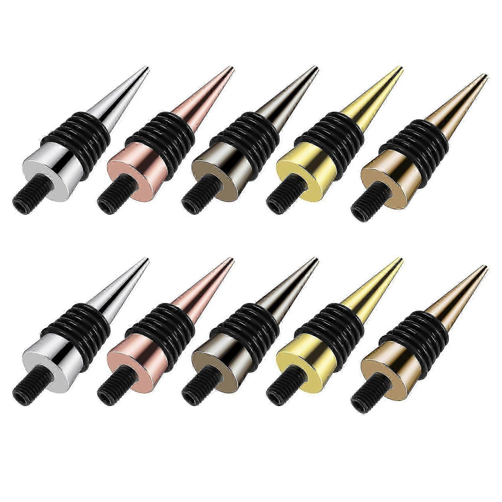 10 Pieces Blank Bottle Stopper with Threaded Post Metal Wine Stopper ...