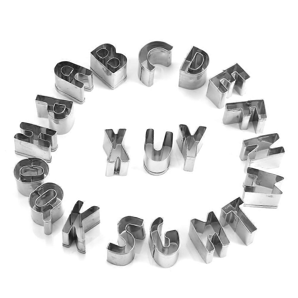 26 Pcs/Set Stainless Steel Letters Cookie Cake Molds Cutting Making DIY ...
