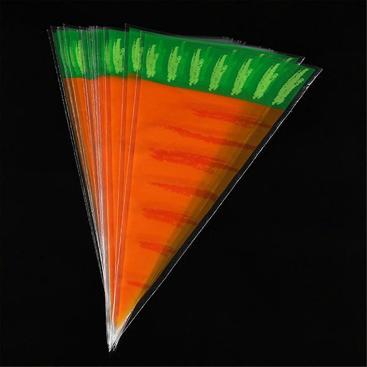 Easter Christmas Carrot Patterned Cone Shaped Treat Bags Triangle Goody ...