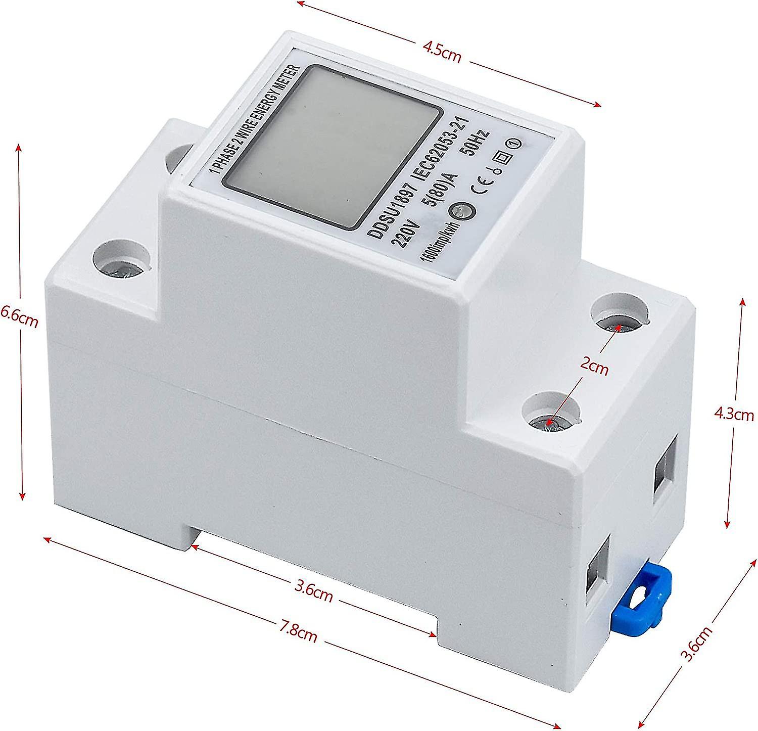 Lcd Digital Electricity Meter Ac Meter Top-hat Rail Kwh Meter 5(80) A ...