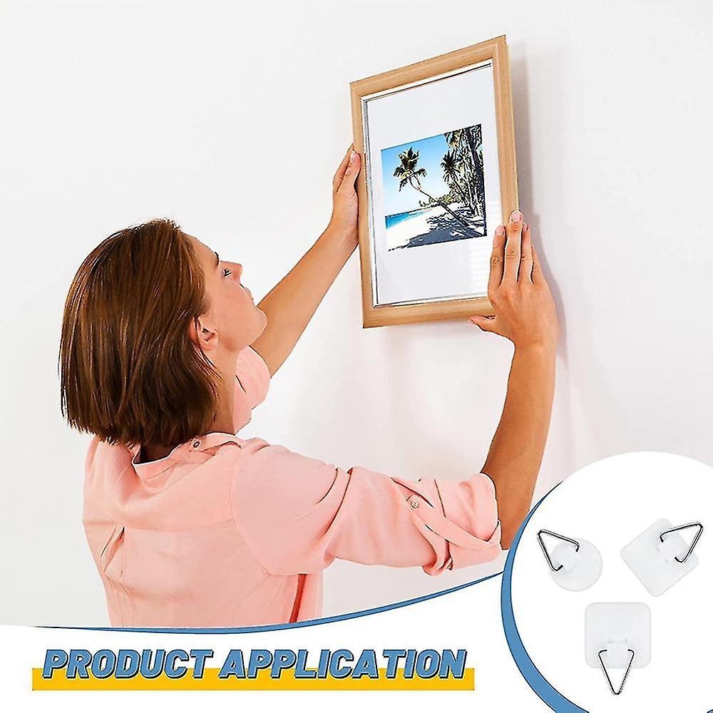 40 Pieces Invisible Adhesive Plate Hanger Round Vertical Plate Holder ...